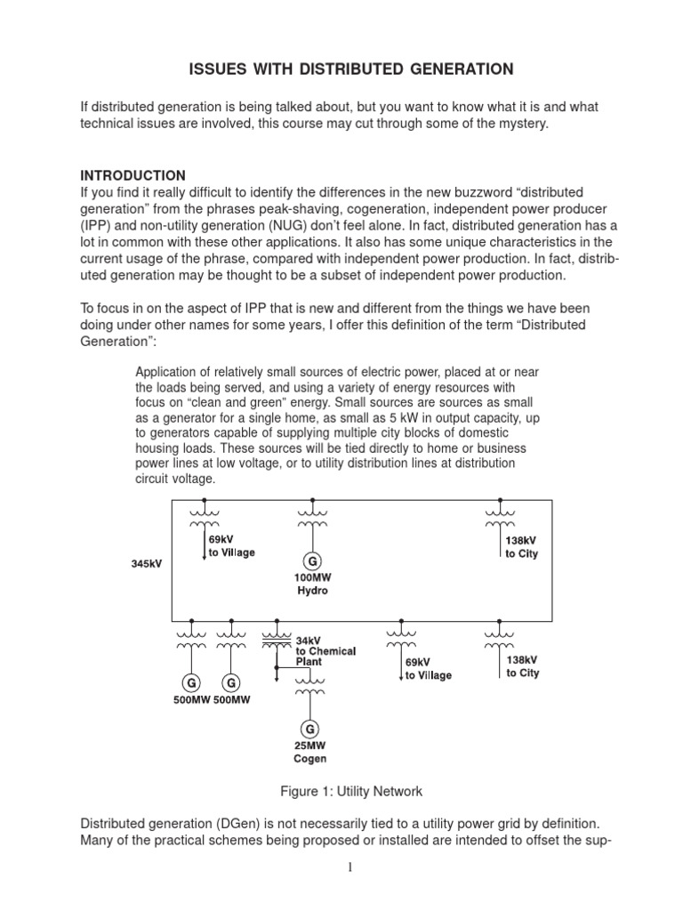 Distributed Generation | PDF | Electric Power Distribution | Electric Power