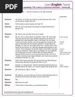 Writing Skills Practice: A Short Story - Exercises: Preparation | PDF ...