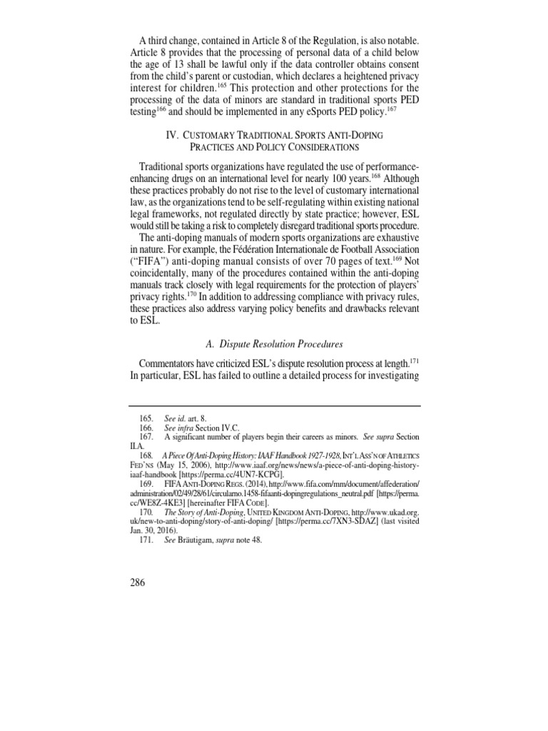 The First Competitive Video Gaming Anti-Doping Policy and Its ...
