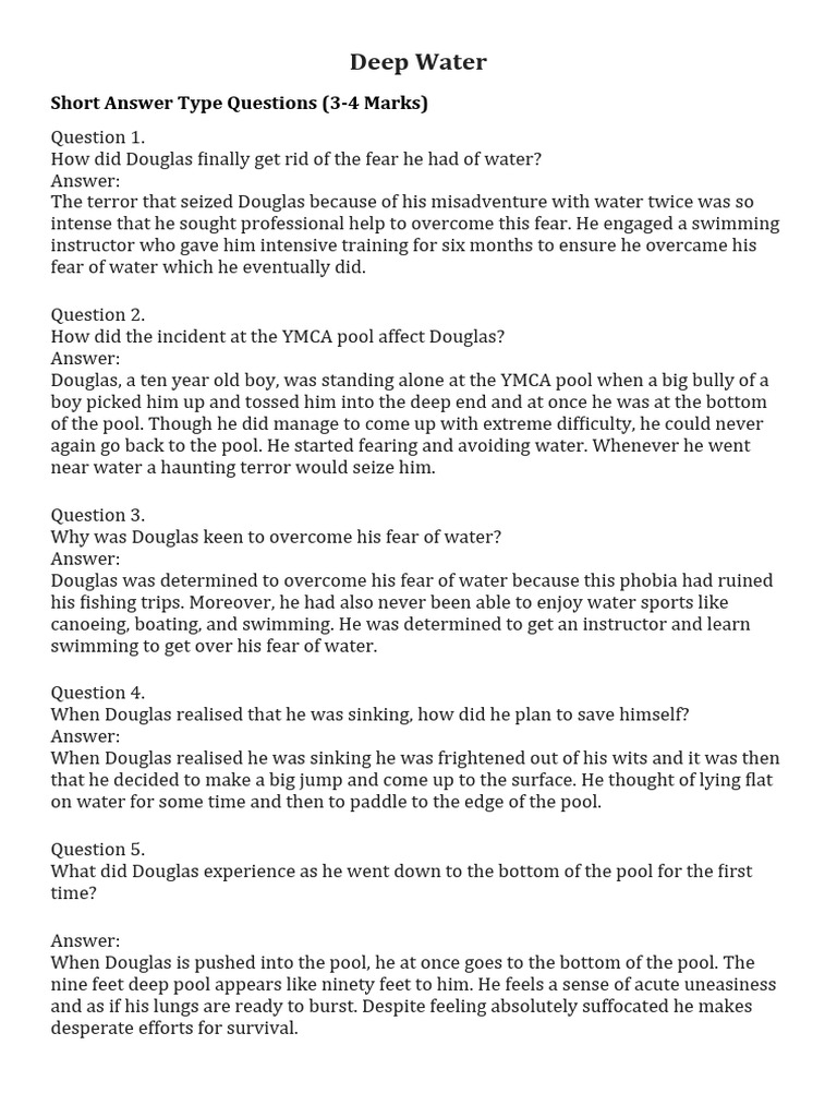 Deep Water Question and Answers | PDF