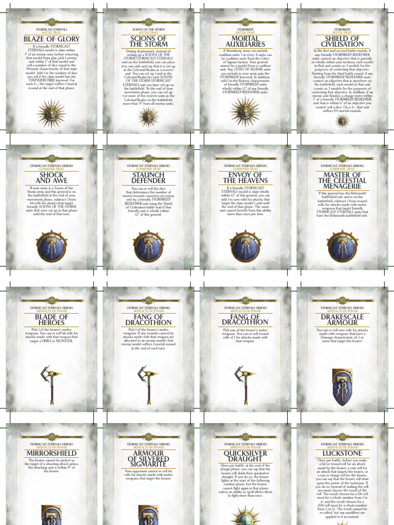 Stormcast Eternals Battle Traits Guide | PDF | Battles | Military