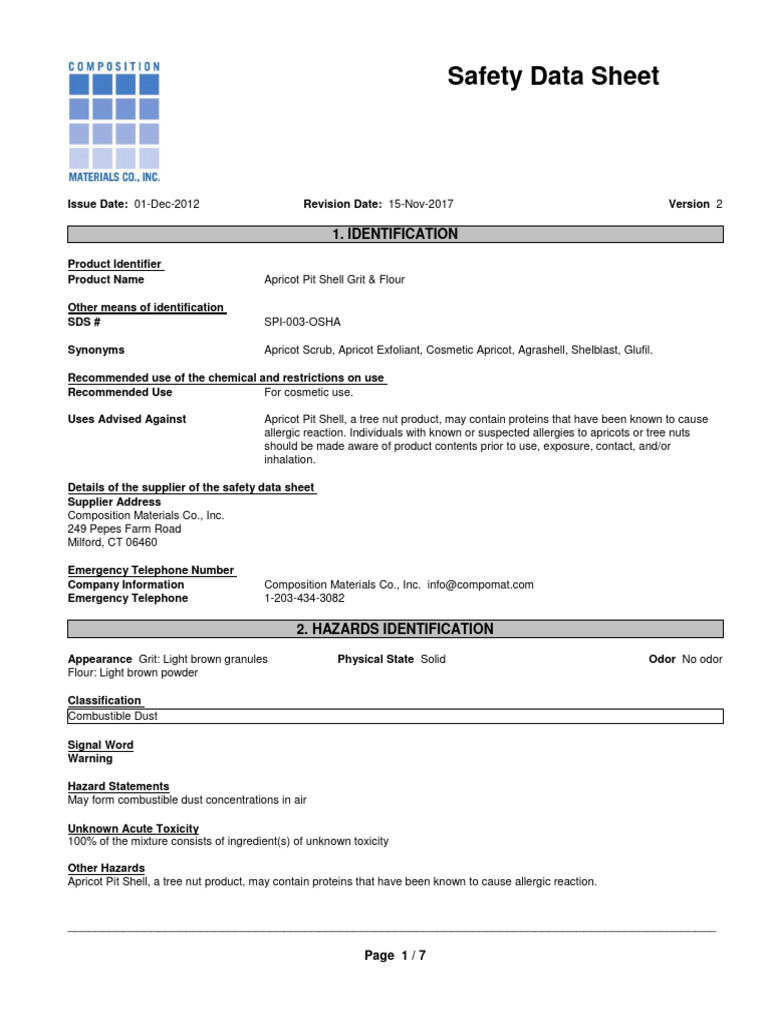 Apricot Cosmetic SDS | PDF