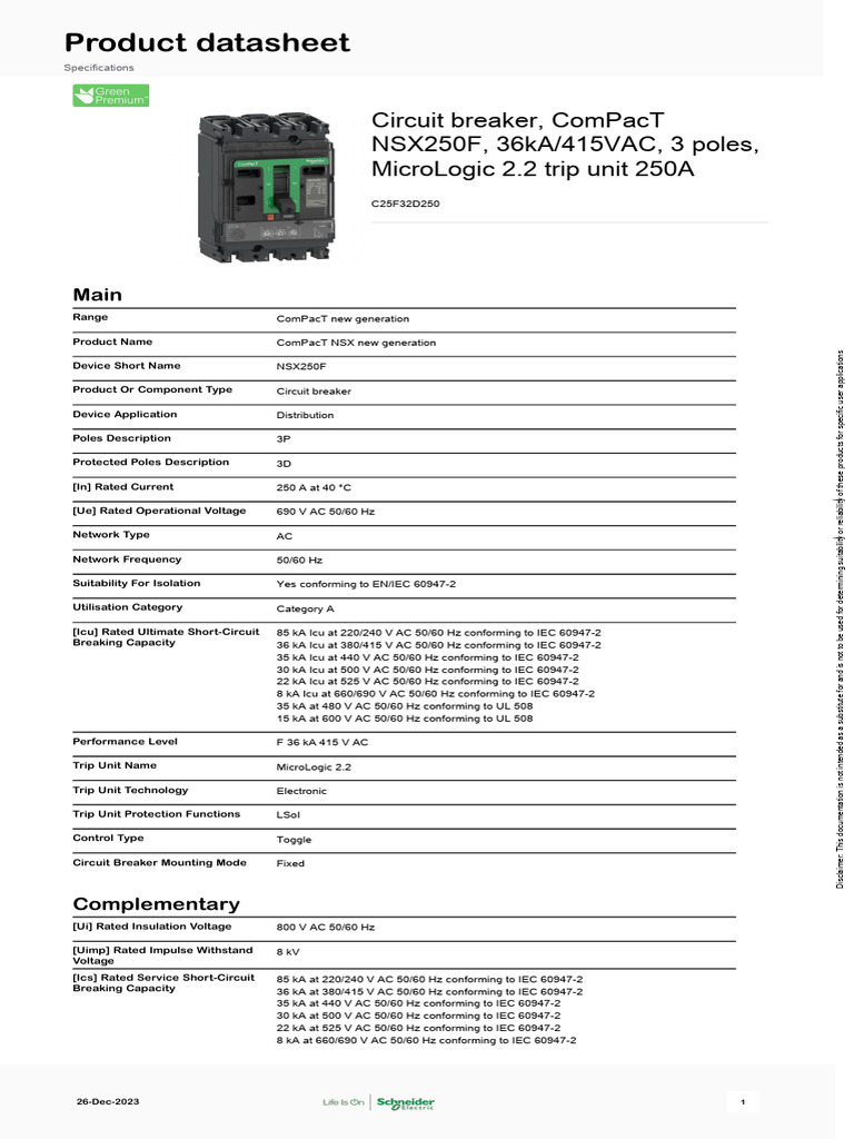 Schneider Electric_ComPacT-NSX-new-generation_C25F32D250 | PDF ...