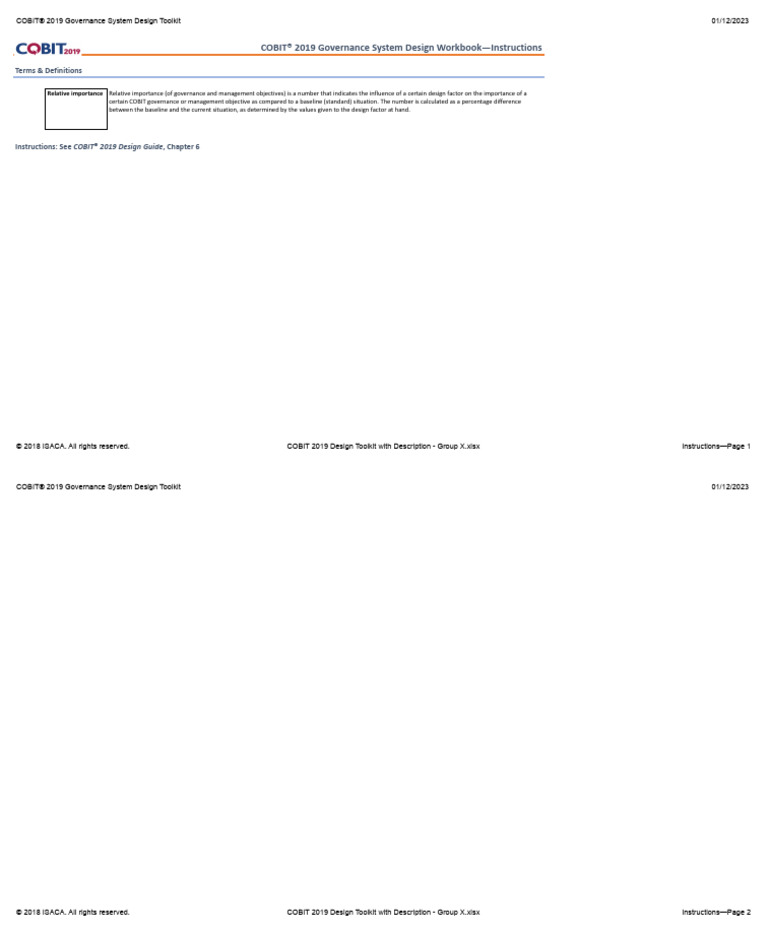 COBIT 2019 Design Toolkit With Description - Group X.XLSX ... COBIT 2019 Design Toolkit With Description - Group X.XLSX ...
