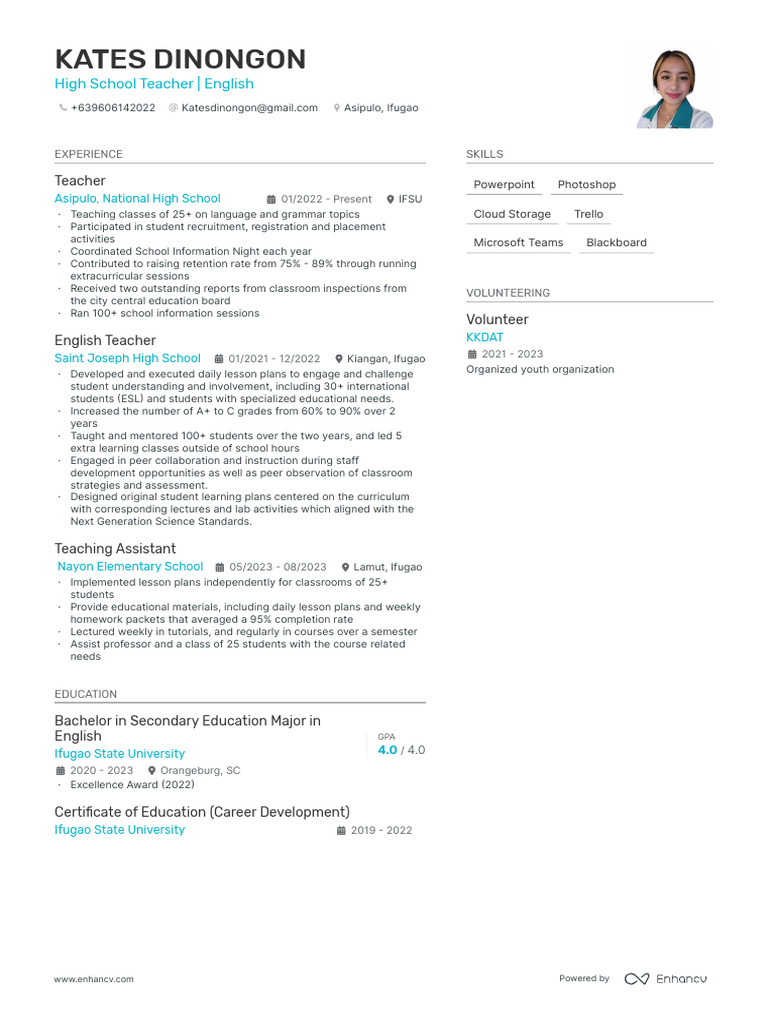 Resume Sample, Educ | PDF | Teachers | Lesson Plan