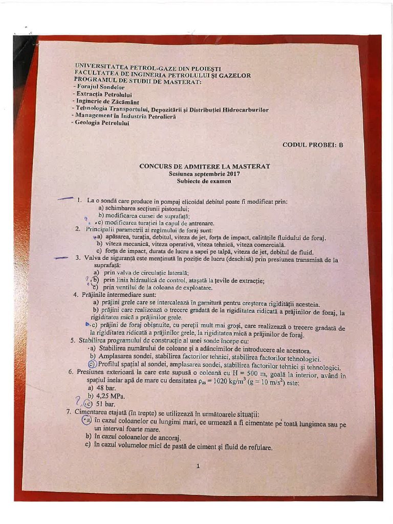 Varianta B - 2017 | PDF