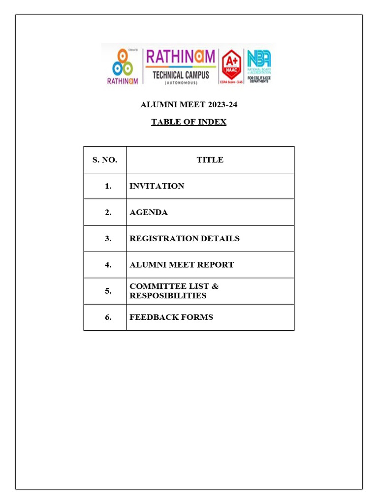 ALUMNI MEET 2023-24 Sample (1) | PDF