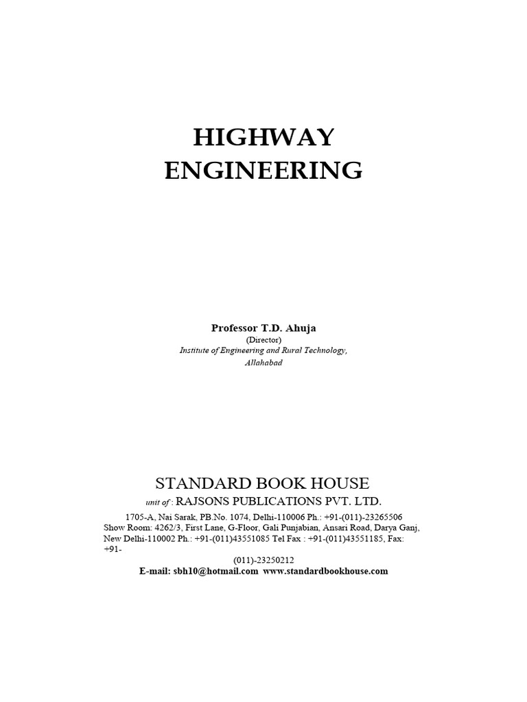T.D. AHUJA - Highway Engineering | PDF