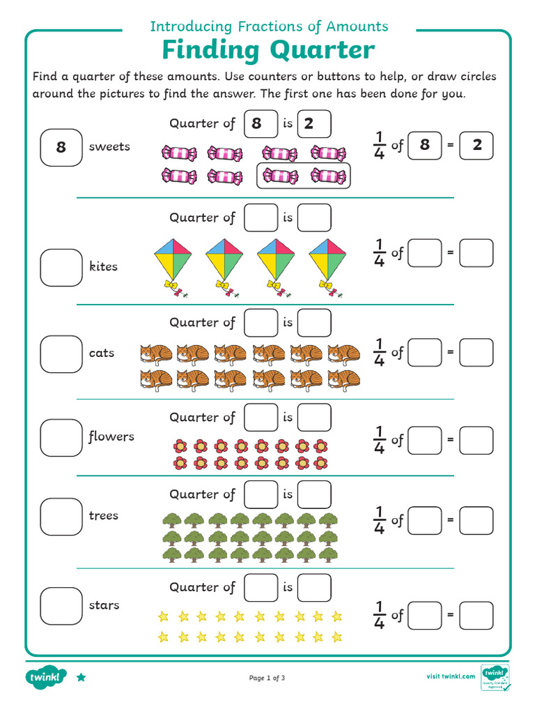 Maths Tuesday Challenge Introducing Fractions Activity | PDF