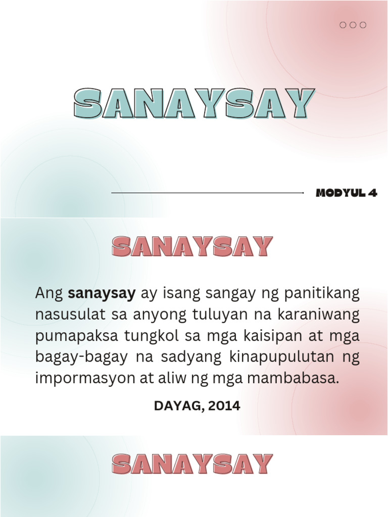 SANAYSAY | PDF