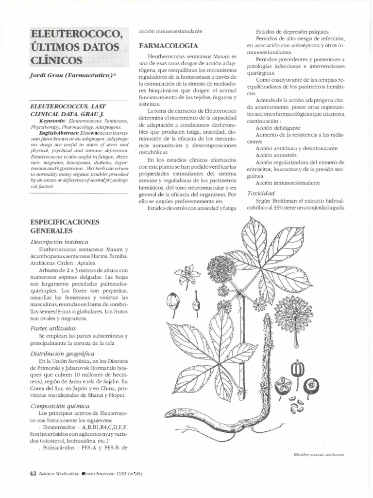 Dialnet EleuterococoUltimosDatosClinicos 7091479 | PDF | Medicina CLINICA | Medicina