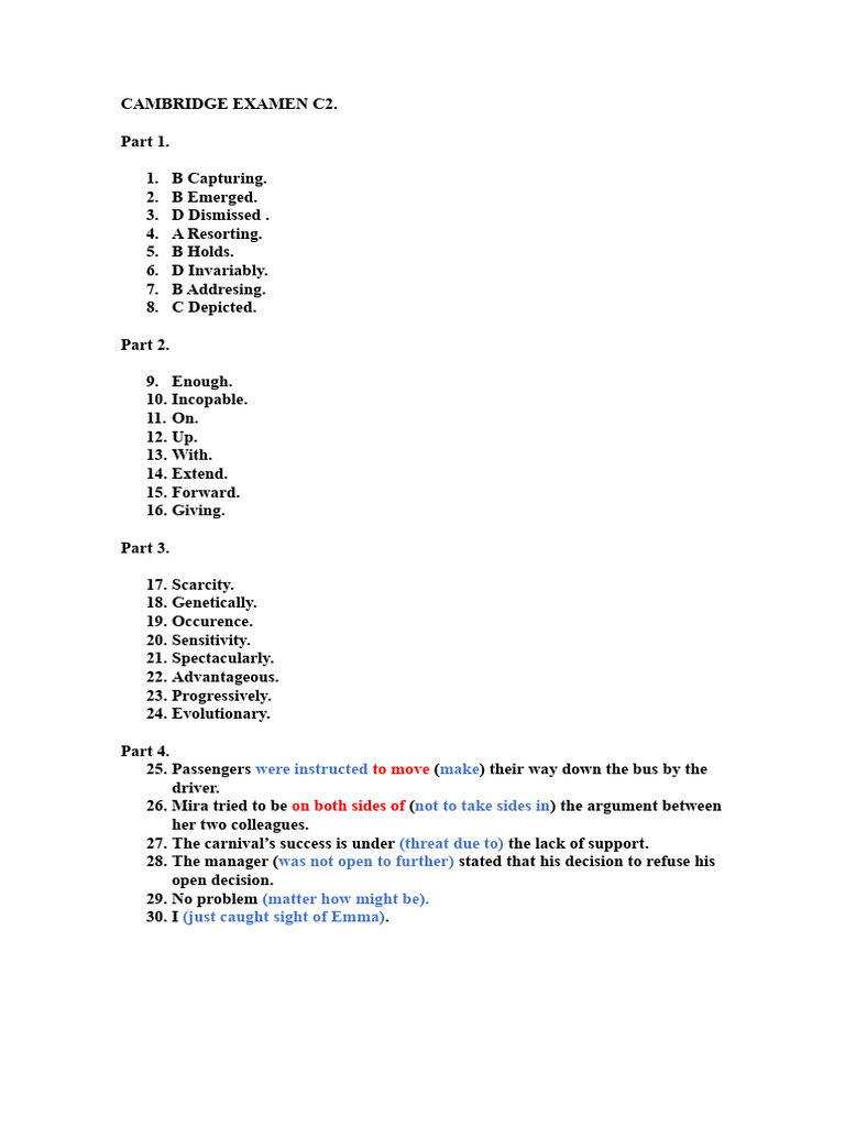 Cambridge Examen c2 | PDF