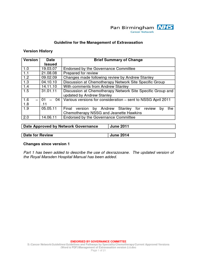 Cancer Extravasation | PDF | Intravenous Therapy | Chemotherapy