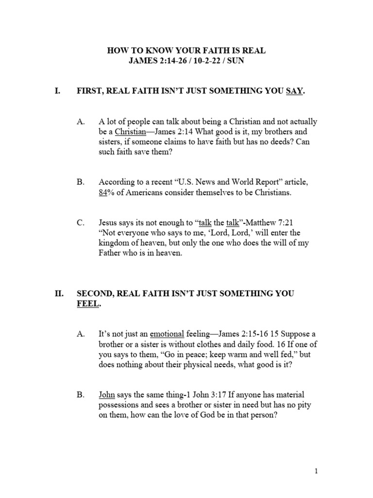 2022-10-02 - How To Know Your Faith Is Real | PDF