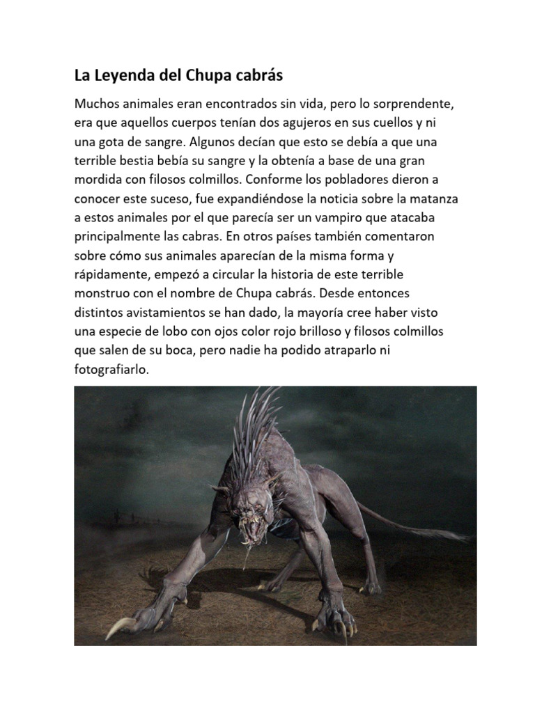 La Leyenda Del Chupa Cabrás | PDF | Novela negra, policíaca y suspenso ...