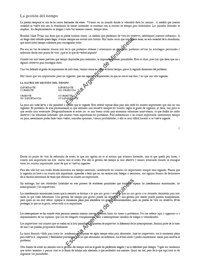 39 Sesion 7 Lectura IMPR | PDF | Gestión del tiempo | Habilidades profesionales