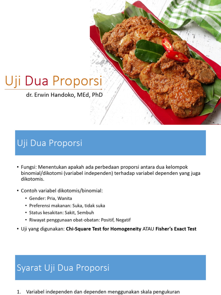Uji Proporsi - Chi Square Dan Uji Fisher | PDF