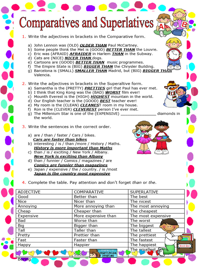 Comparatives-And-Superlatives Easy | PDF