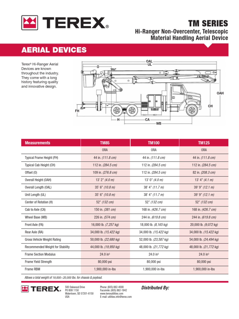 hi-ranger-tm-series-specifications | PDF | Trademark | Transport
