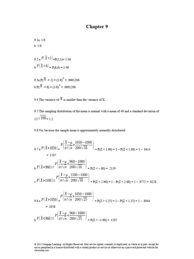 Sme10e SM Ch09 | PDF | Variance | Normal Distribution