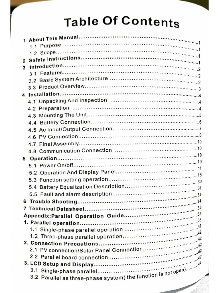 Five Star Inverter User Manual | PDF