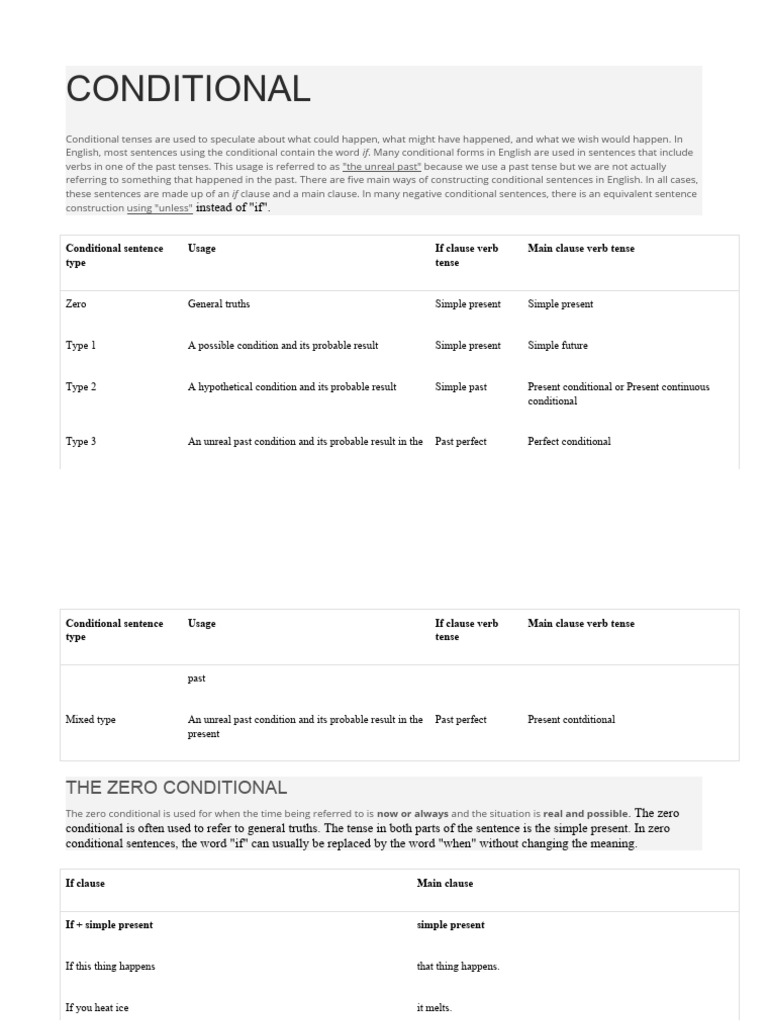 CONDITIONAL | PDF | Linguistics | Grammar