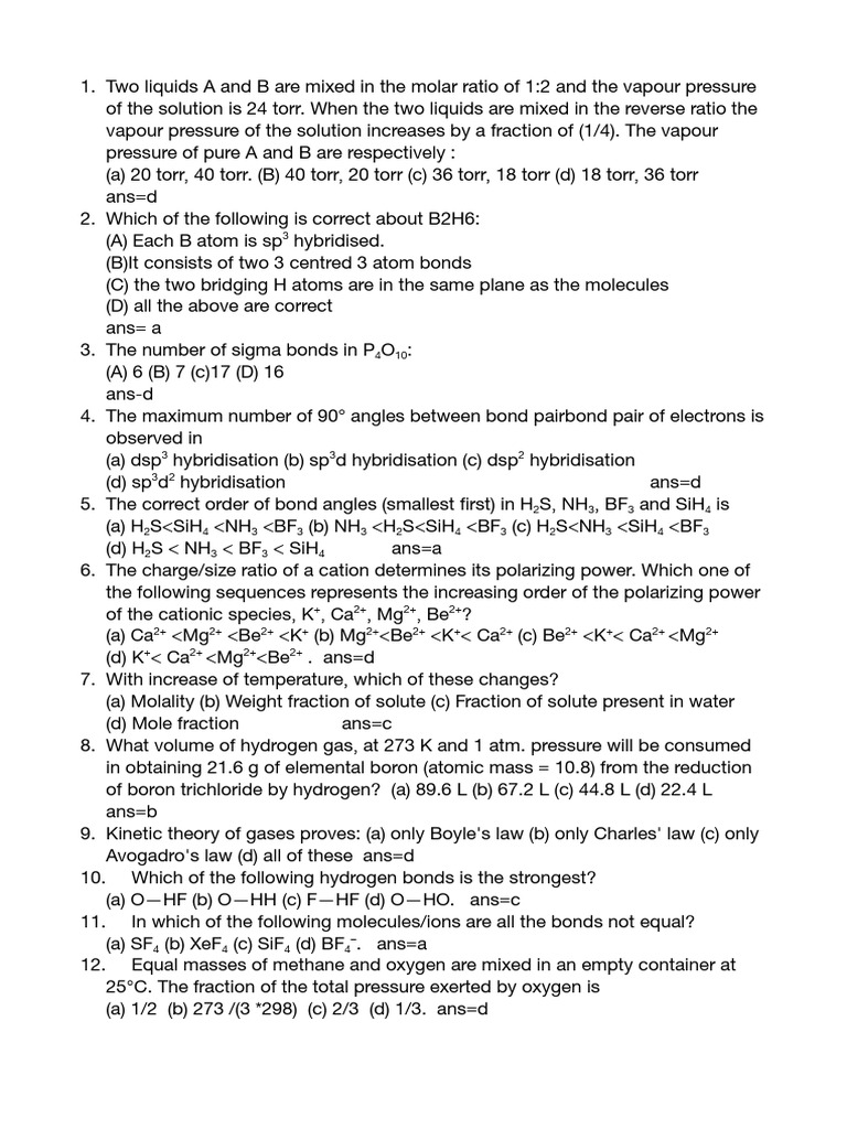 Chem 15 Questions - Namitha | PDF | Chemical Bond | Chemical Substances