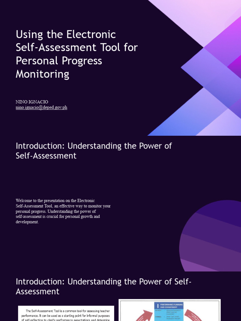 Using The Electronic Self-Assessment Tool For Personal Progress ...