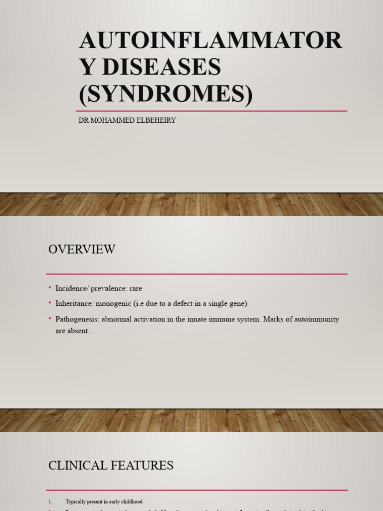 Autoinflammatory Diseases (Syndromes) | PDF | Immune System | Medical Specialties
