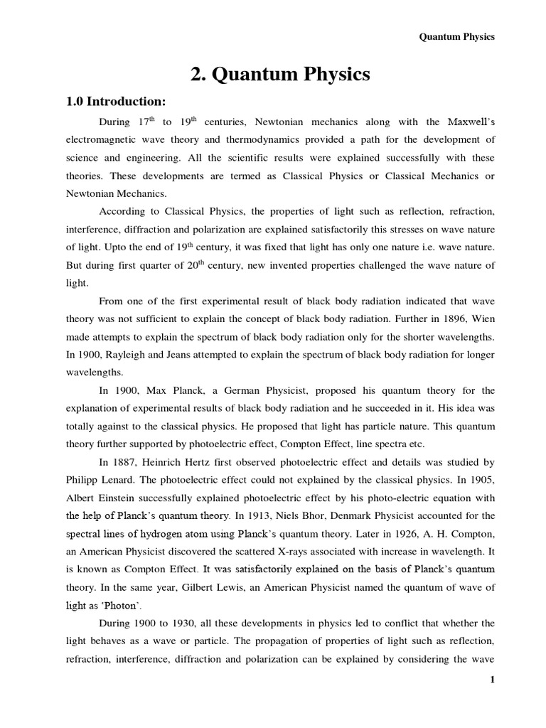 Mod 2 Quantum Phy | PDF | Waves | Electromagnetic Radiation