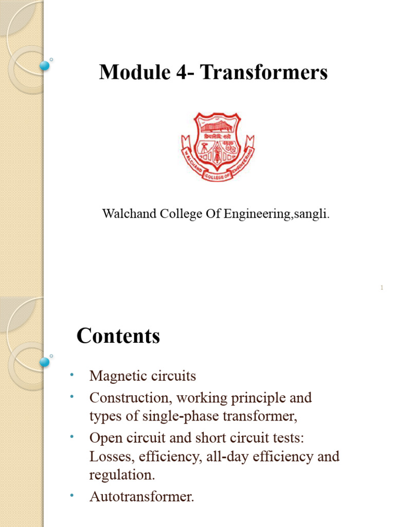 Module4 Transformer | PDF | Transformer | Electromagnetic Induction