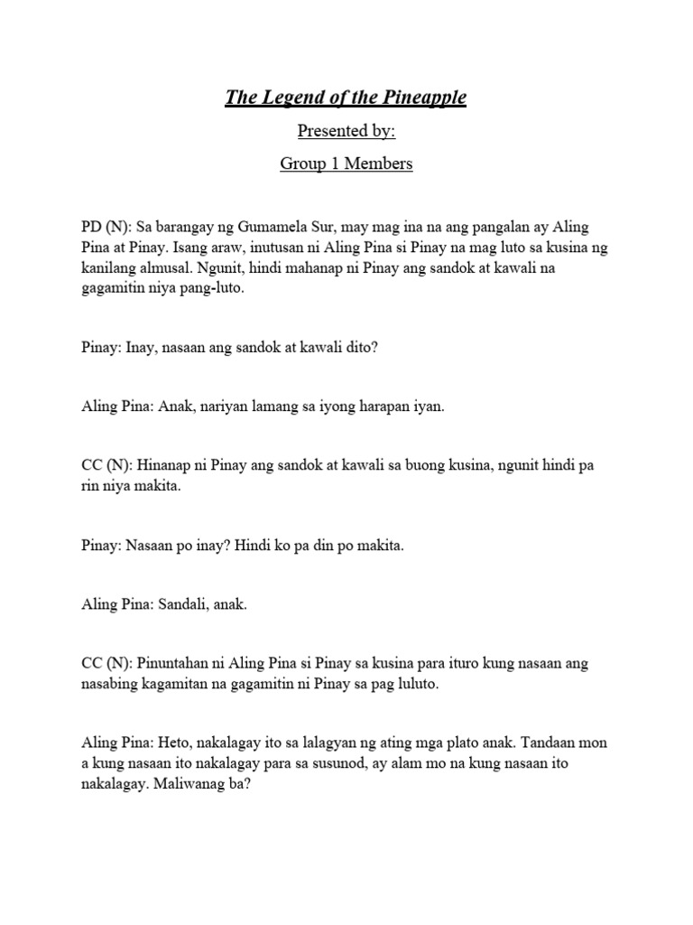 The Legend of The Pineapple | PDF