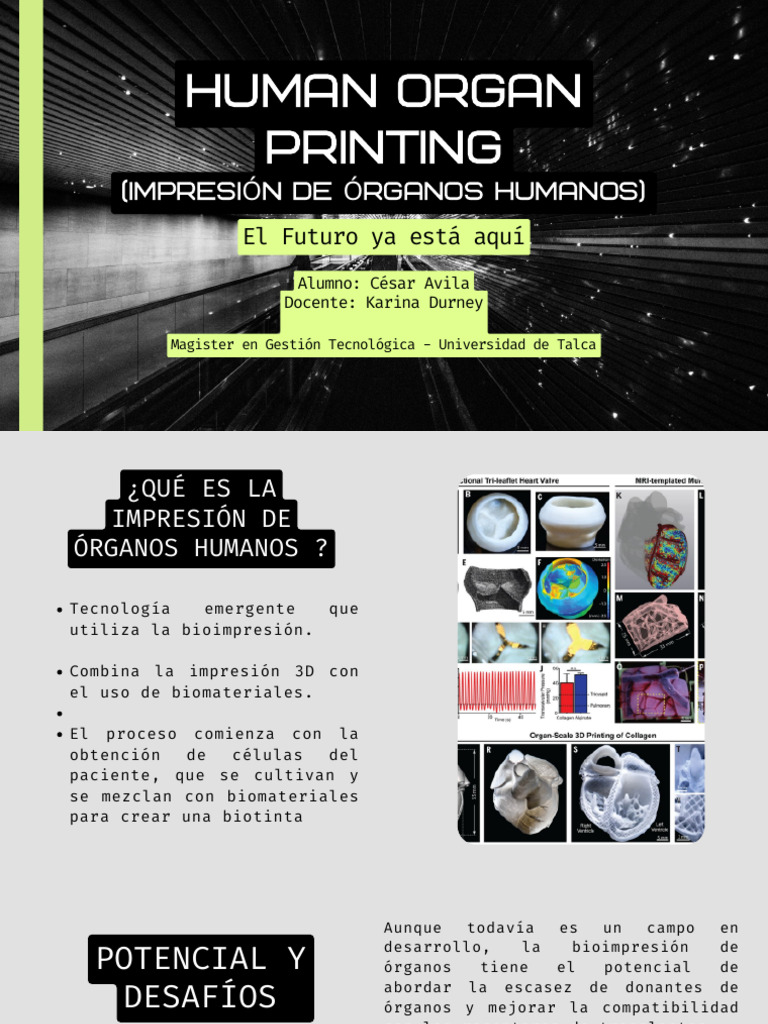 Impresión de Órganos Humanos | PDF | Transplante de organo | Especialidades Medicas