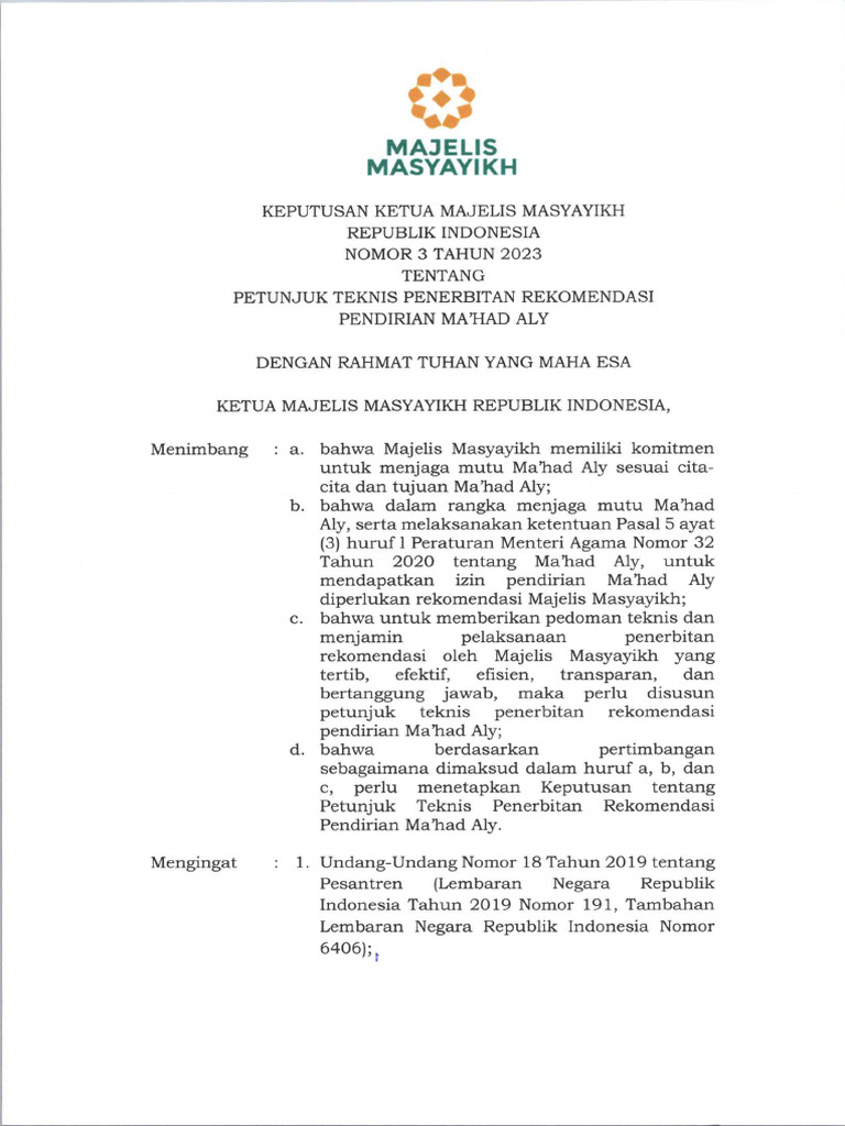 Kmm-Juknis Rekomendasi Ma | PDF