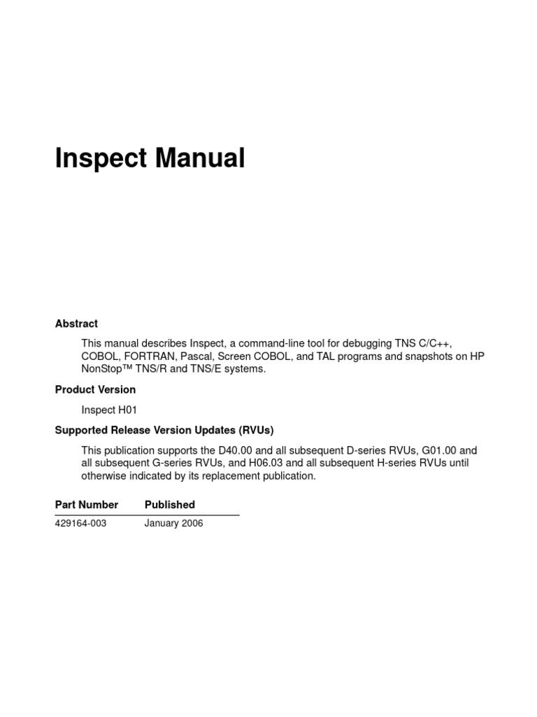 Inspect Manual | PDF