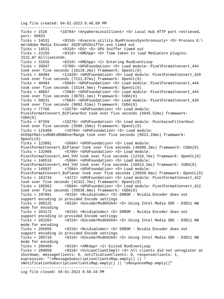 Adobe Media Encoder Log-Last | PDF