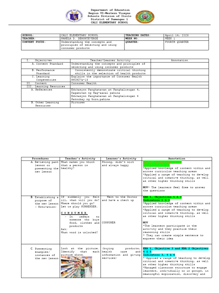 COT-DLP-3rd-4th-2022-23-grade-4-6 (1) | PDF