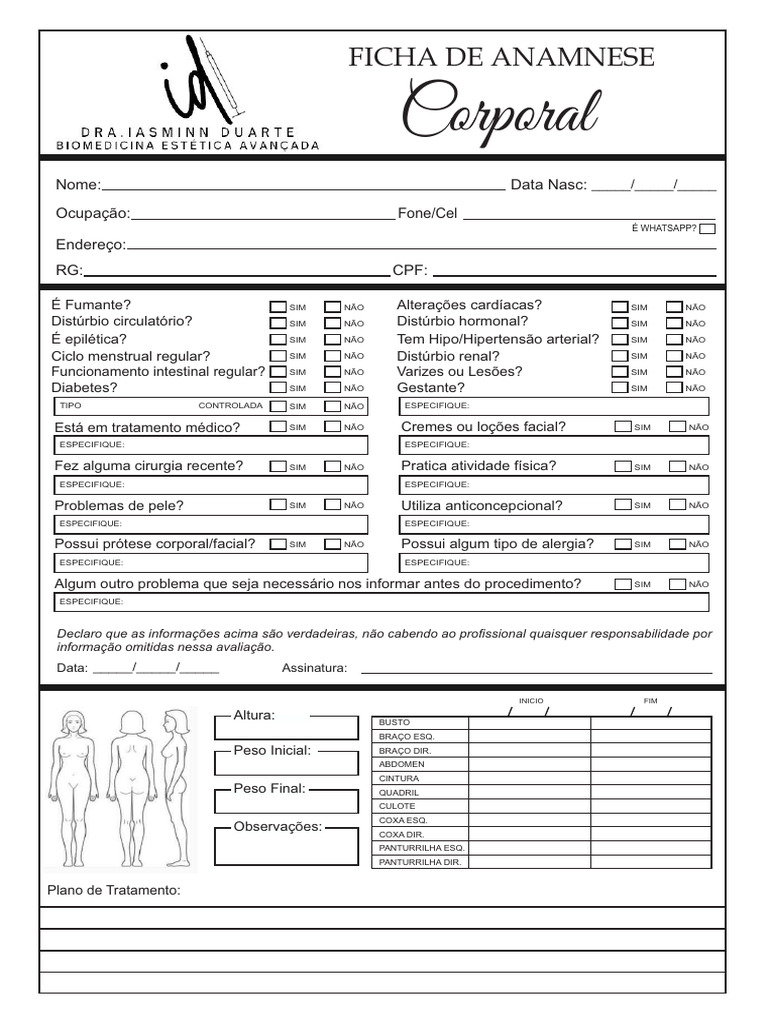 Anamnese Corporal | PDF | Sistema de saúde | Especialidades médicas