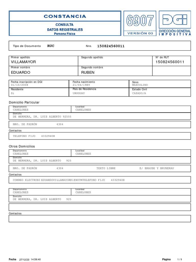 Formulario 6907 | PDF