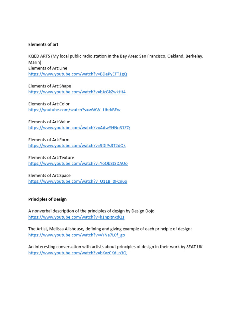 Overview of Art Elements and Design Principles | PDF