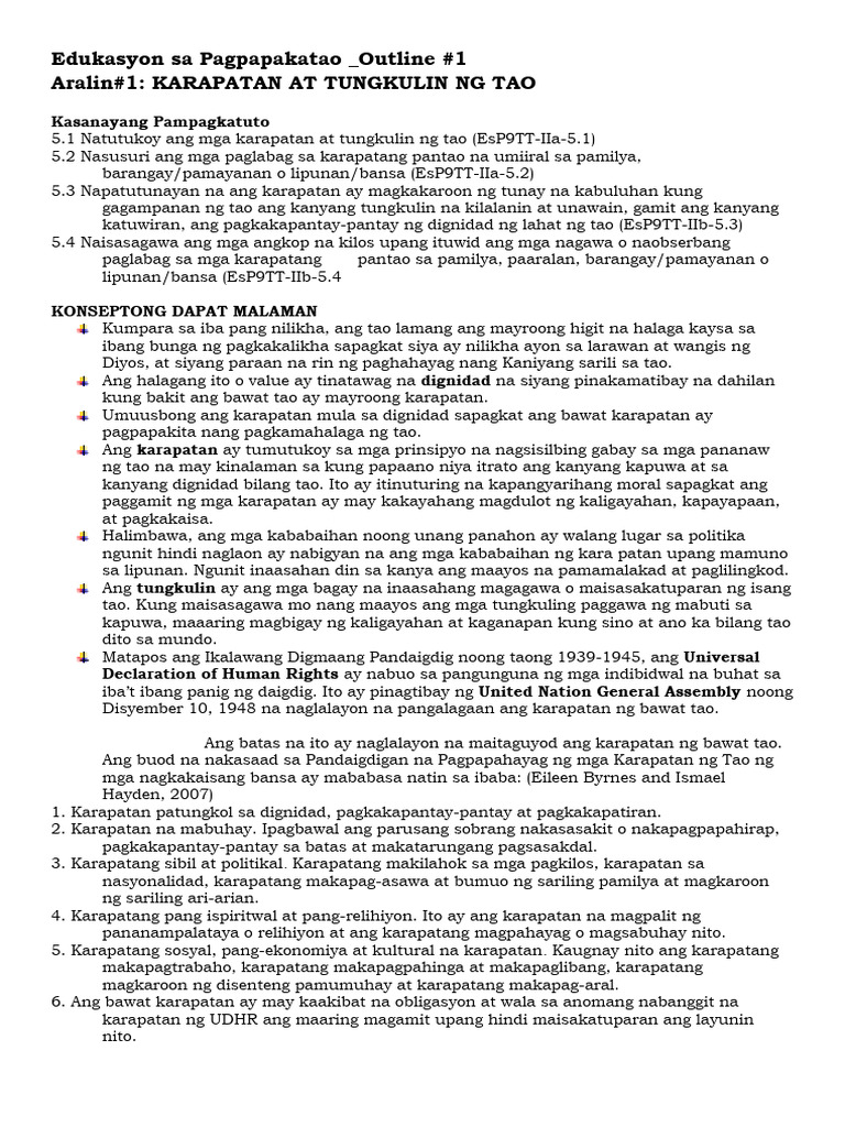 Esp q2 Outline 1 | PDF