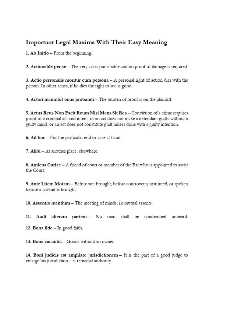 Legal Maxims | PDF | Crimes | Crime & Violence