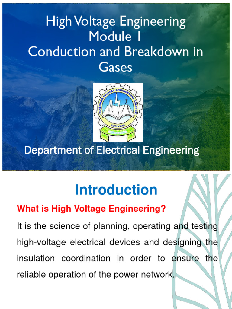 High Voltage Module 1 | PDF | Electrical Breakdown | Ionization