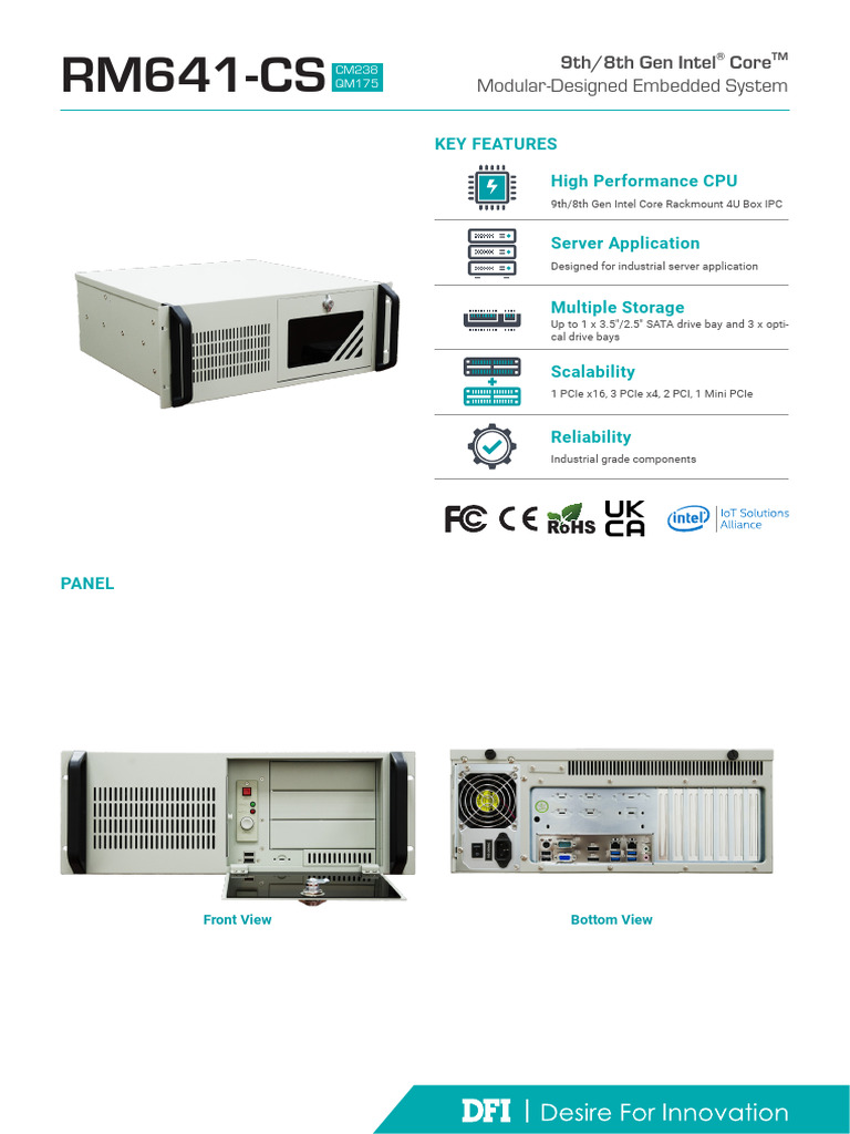 DFI RM641-CS Rackmount Box IPC Datasheet | PDF | Computer Hardware ...