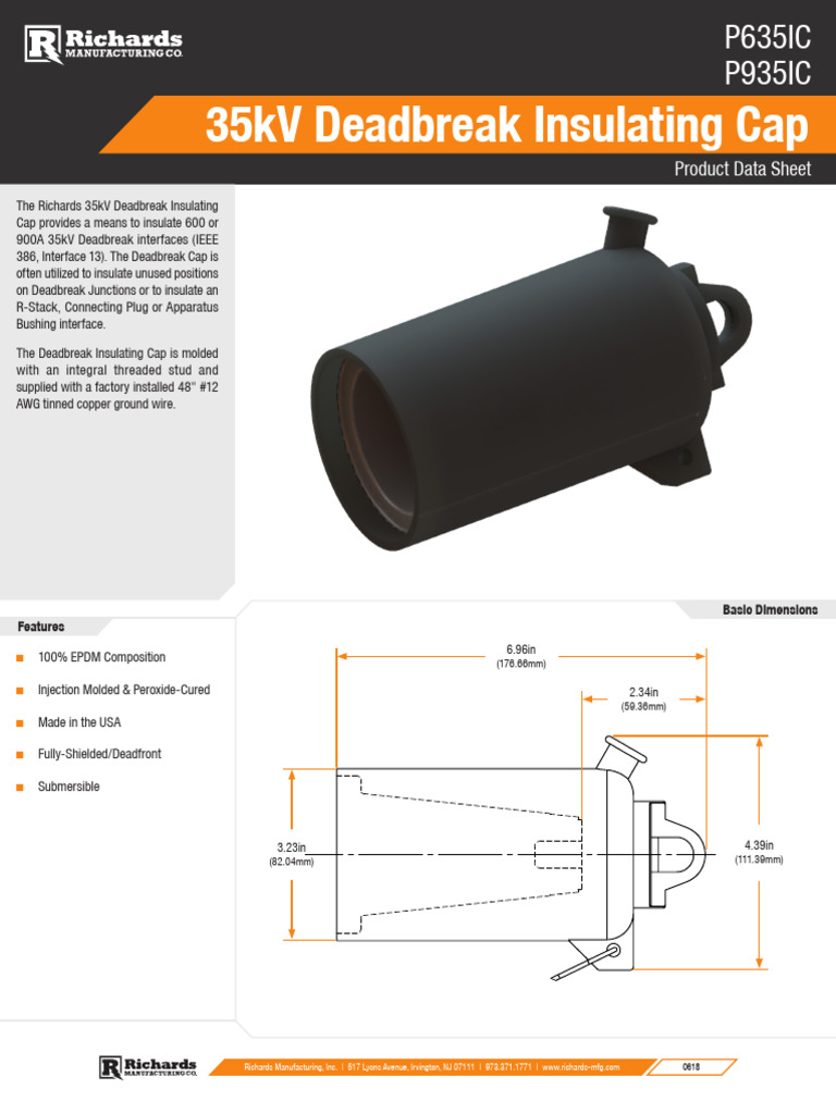 35kV Deadbreak Cap | PDF | Computer Engineering | Manufactured Goods