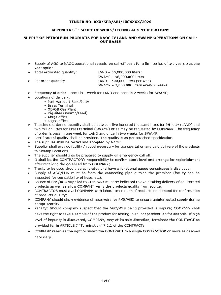 5.4.1 Appendix D - Technical Specifications and Scope of Work | PDF