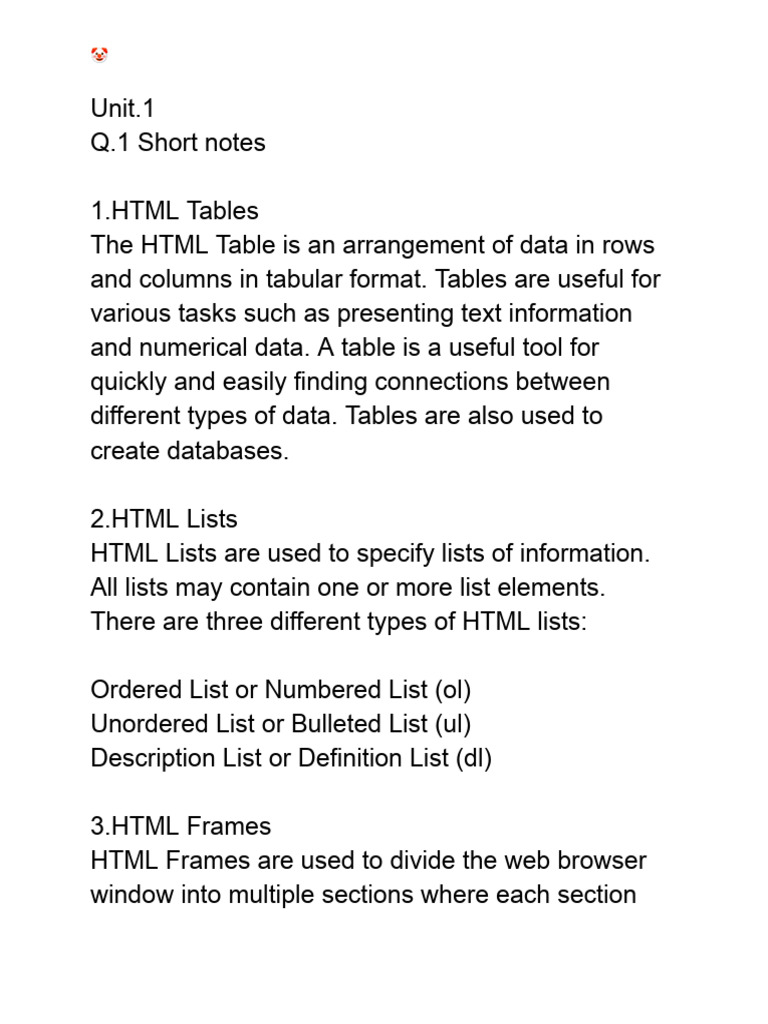 Web Tech Sem Question Pdf Document Object Model Html