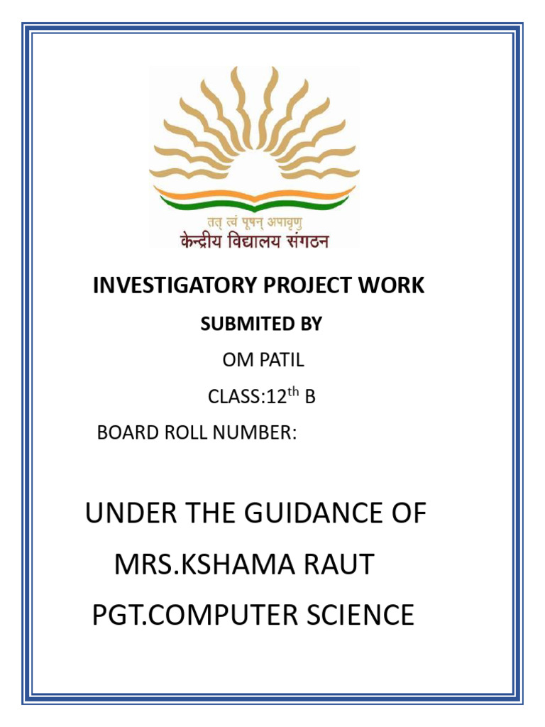 Computer Science Project | PDF