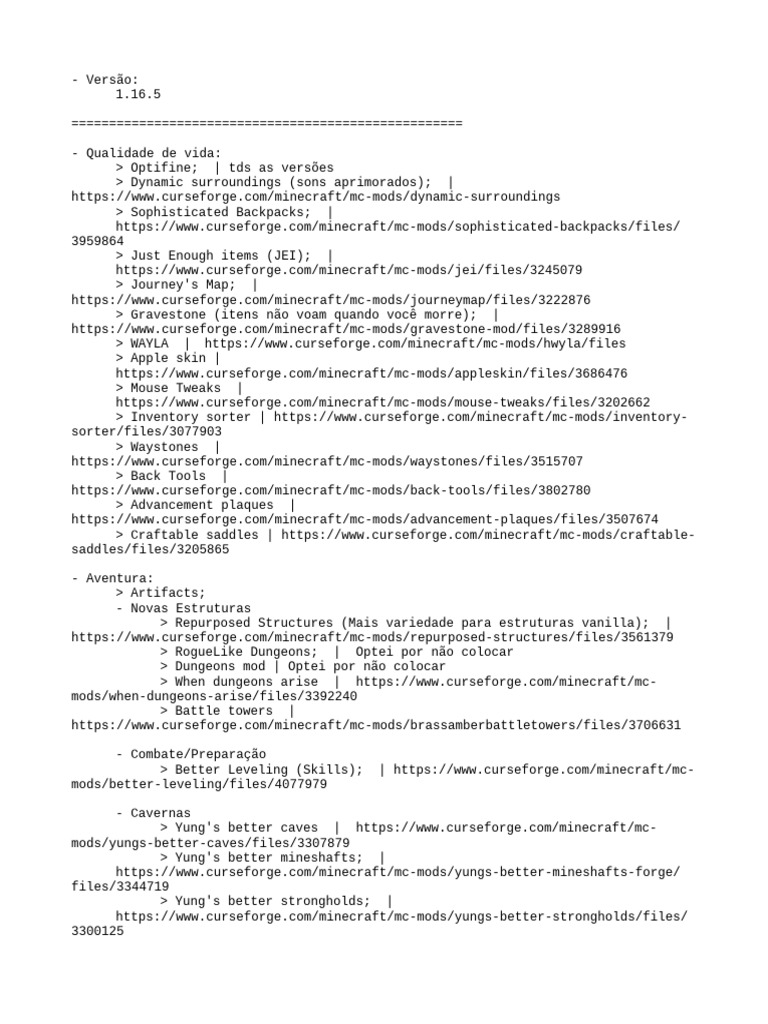 Mods - para - o - Modpack 2 | PDF