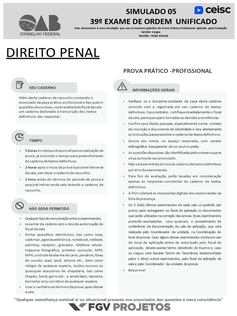 Simulado Oab Ceisc 5 | PDF
